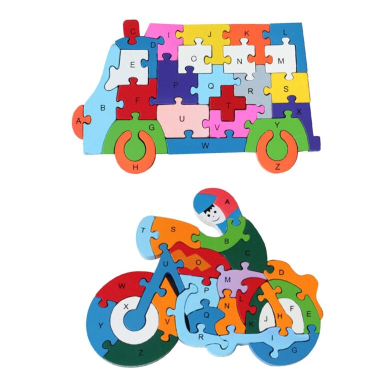 Wooden Alphabet & Number 3D Animal/Vehicle Jigsaw Puzzle -1pc ...